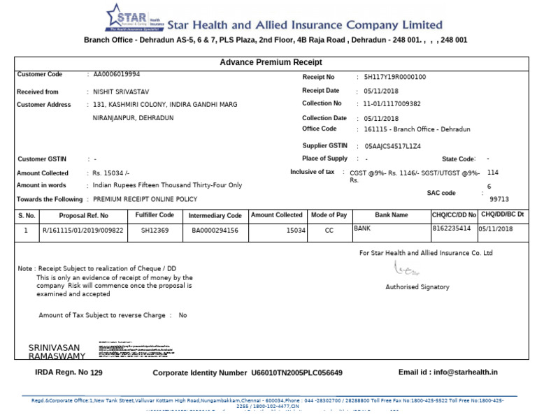 Payment Insurance Receipt Details | PDF | Insurance | Economies