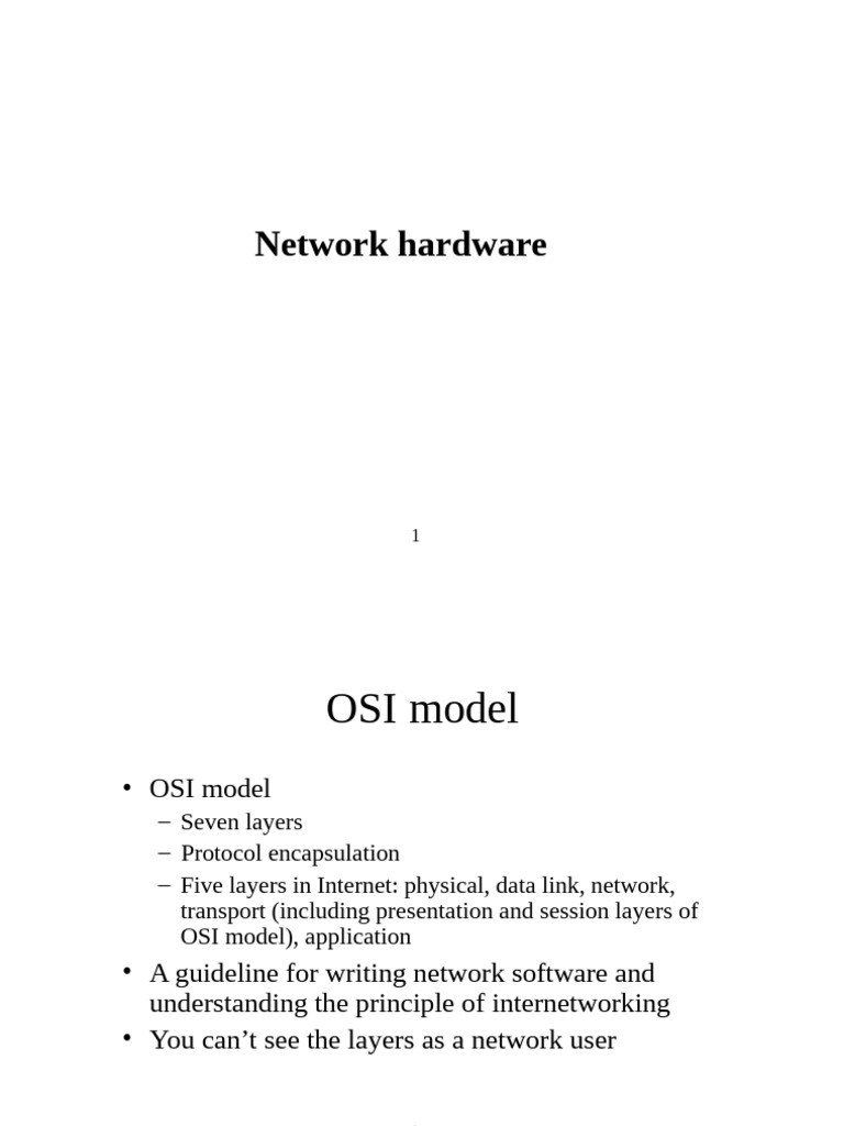 Network Hardware & OSI Model Guide | PDF | Computer Network | Osi Model