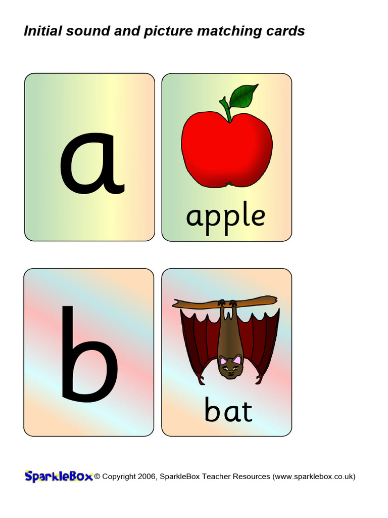 Beginning Sound and Picture Matching Cards | PDF