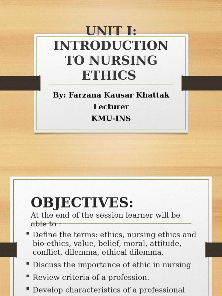 Introduction to Nursing Ethics | PDF | Bioethics | Nursing