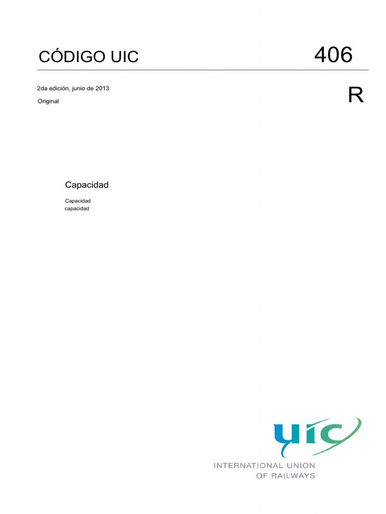 Estándar UIC 406 para Evaluación de Capacidad | PDF | Planificación ...