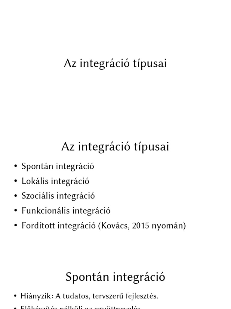 Integracio Tipusok | PDF