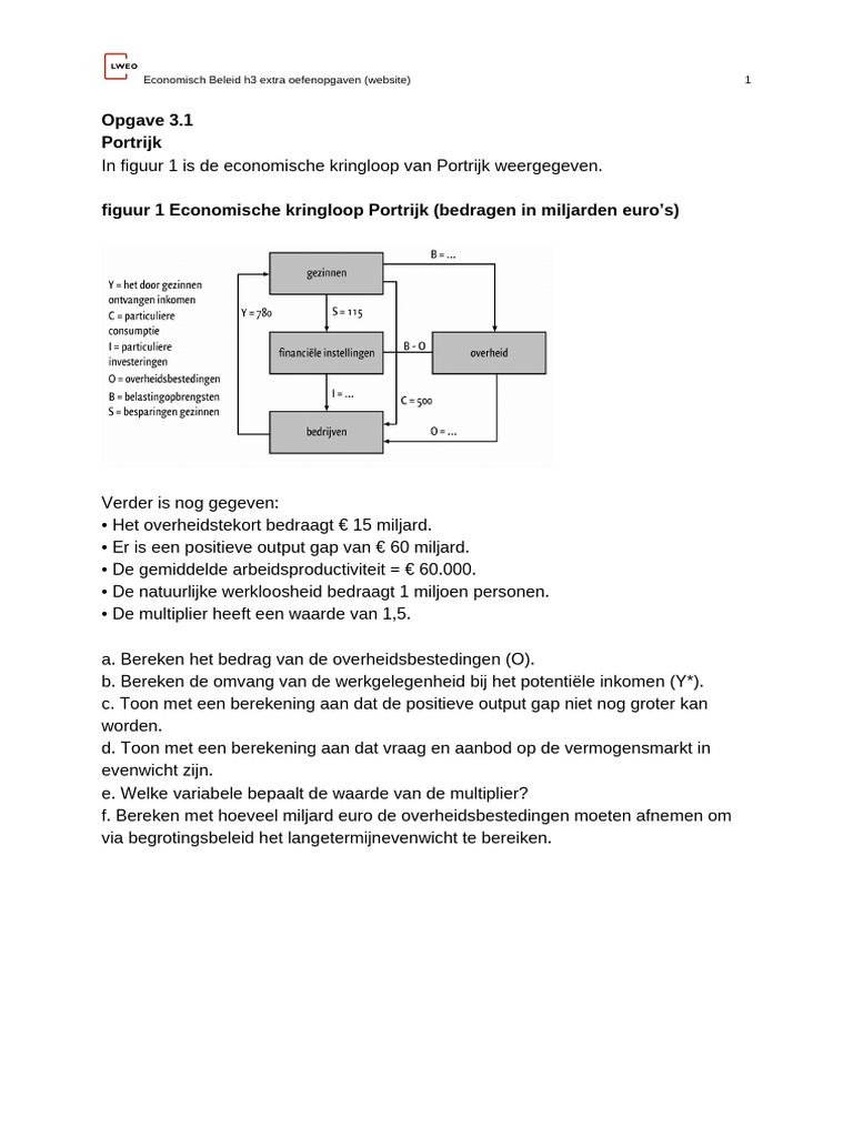 Economisch Beleid h3 Extra Oefenopgaven Website 2021 1 | PDF