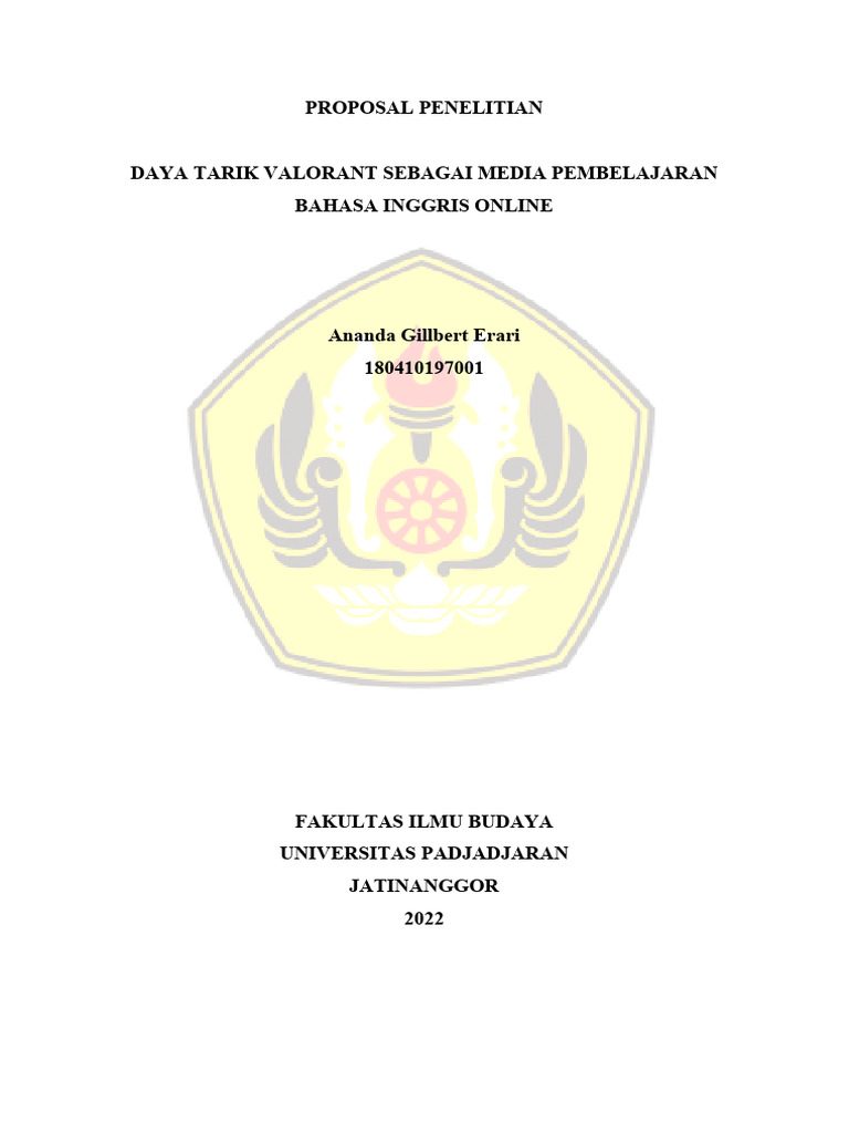 Ananda Gillbert Erari - 180410197001 - Writing Proposal Introduction | PDF