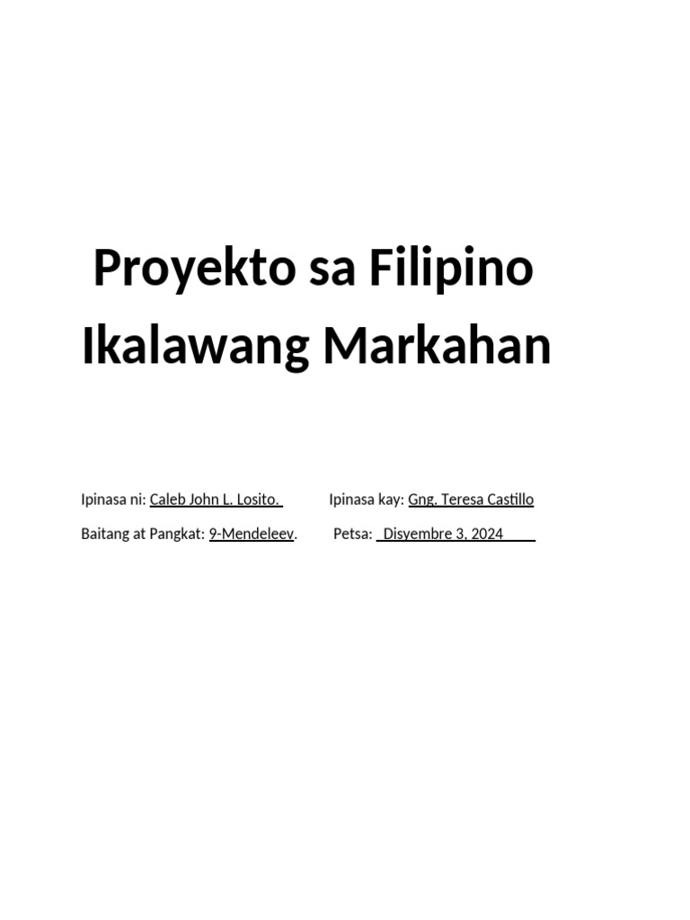 Proyekto-sa-Filipino-9 | PDF