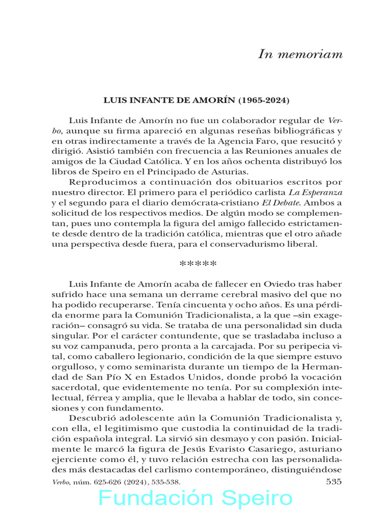 Obituario de Luis Infante de Amorín | PDF | Política de la derecha ...