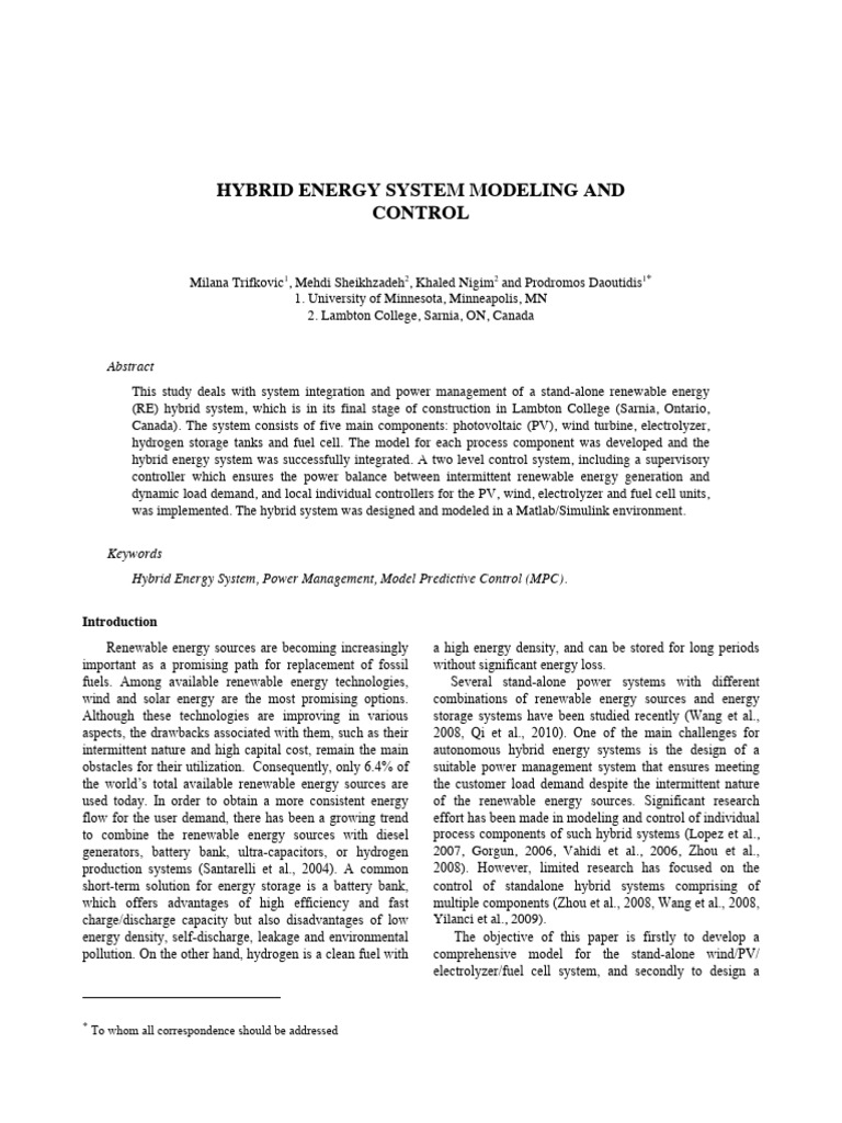 2012 Hybrid Energy System Modeling and | PDF | Photovoltaics | Applied ...