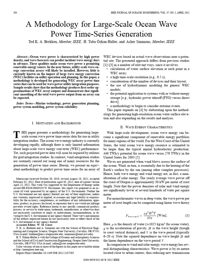 2012 Brekken a Methodology for Large-Scale Ocean Wave Power Time-Series ...