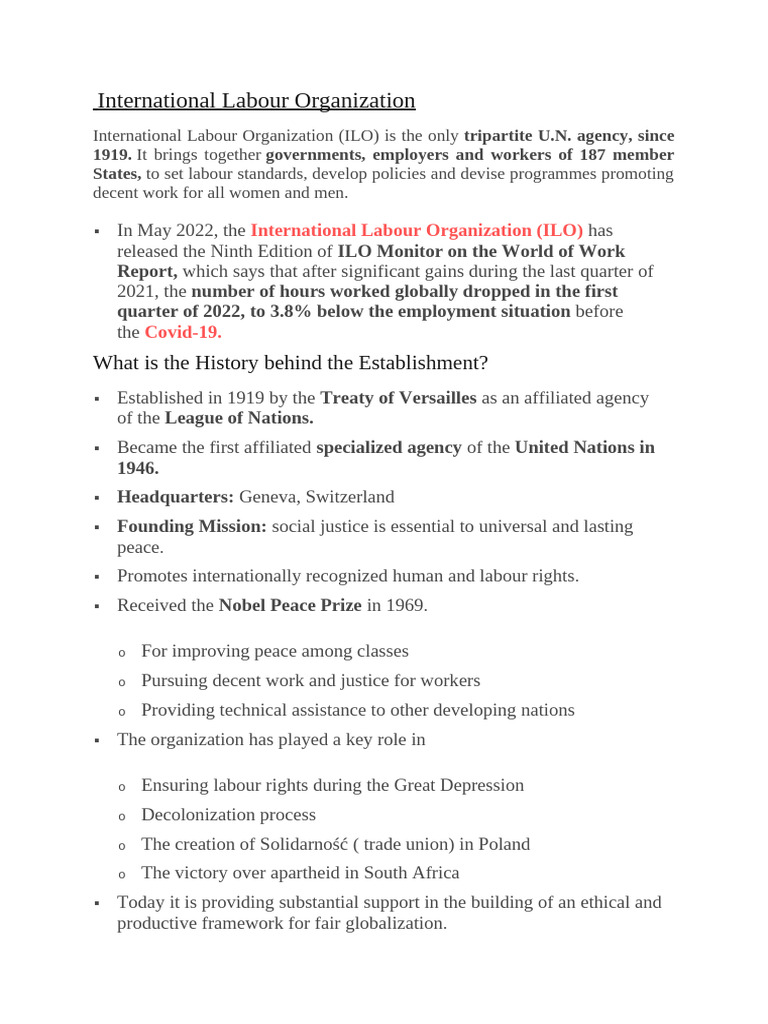 Global Labour Standards & Policies | PDF | International Labour ...