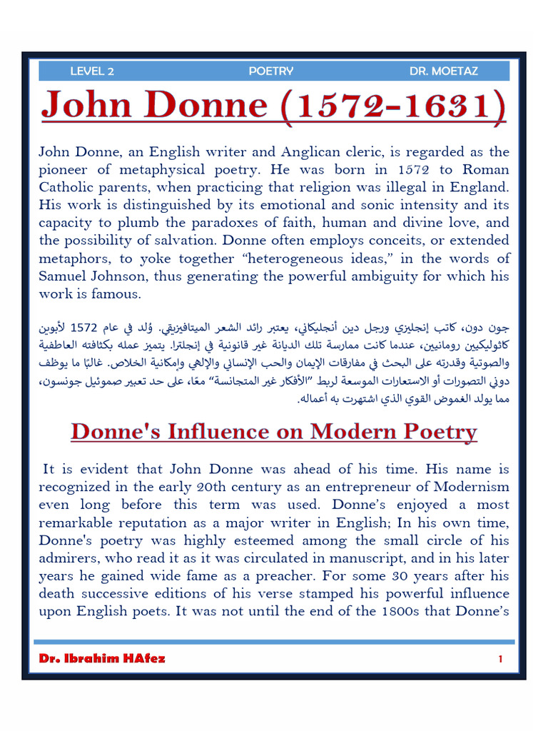 John Donne: Metaphysical Poet Insights | PDF