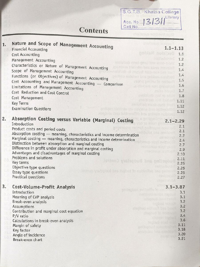Management Accounting | PDF