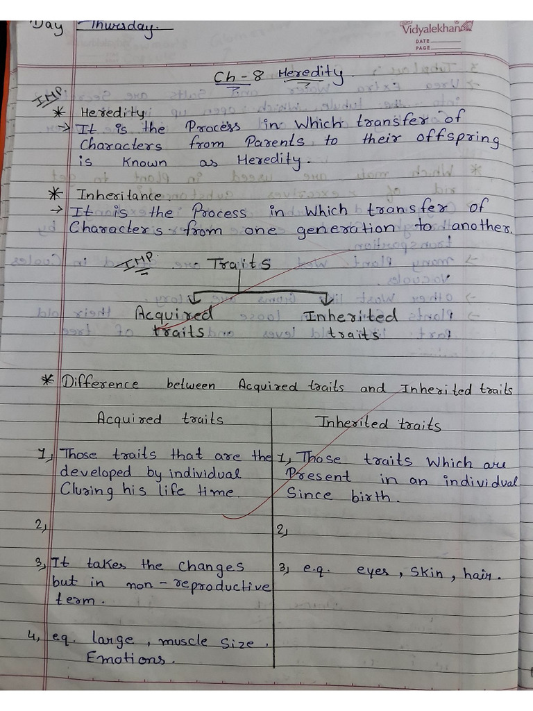 Heredity Chapter-8, Class 10th | PDF