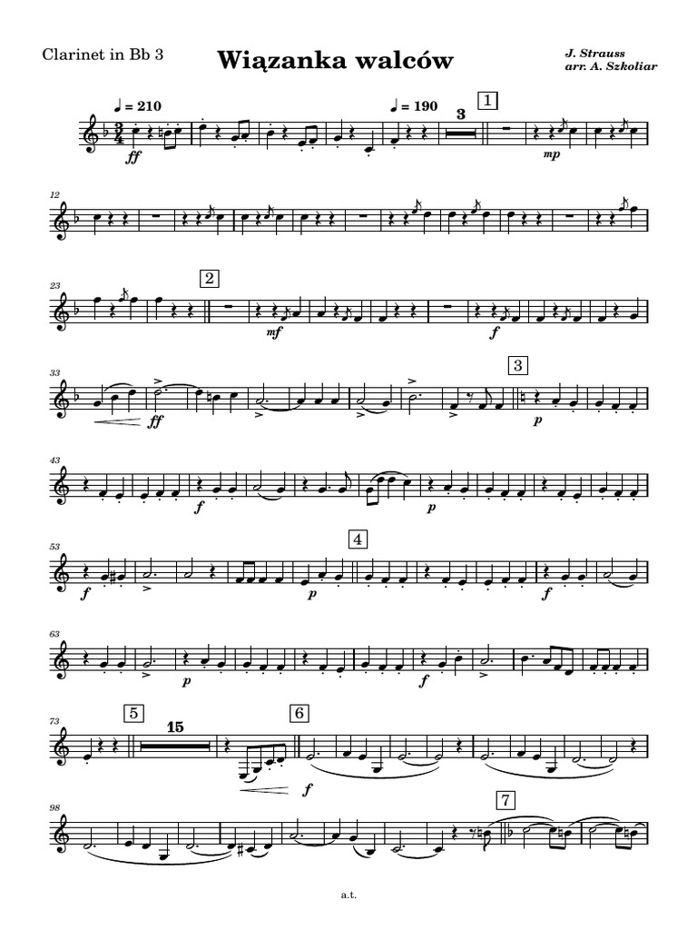 Wiązanka walców kl.3 | PDF | Woodwind Instruments