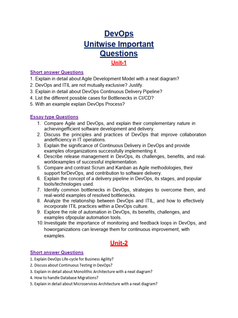 DevOps Question Bank | PDF | Information Technology Management | Software Industry