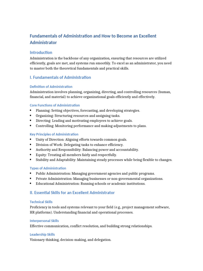 Administration vs. Management Essentials | PDF | Goal | Project Management