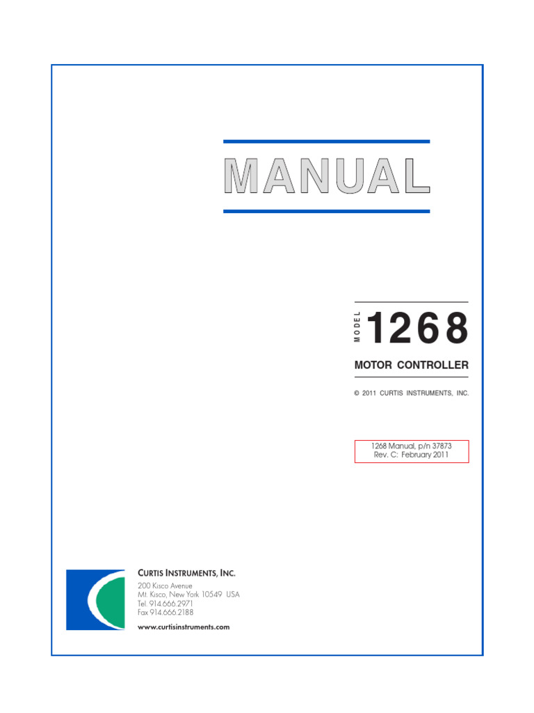 Curtis Controller 1268 Manual | PDF | Relay | Brake