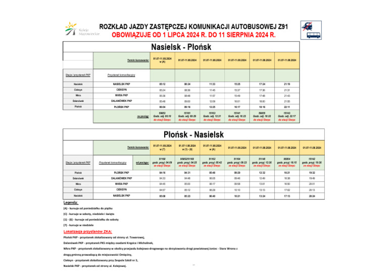 ZKA Nasielsk-Płońsk 1 VII-11 VIII | PDF
