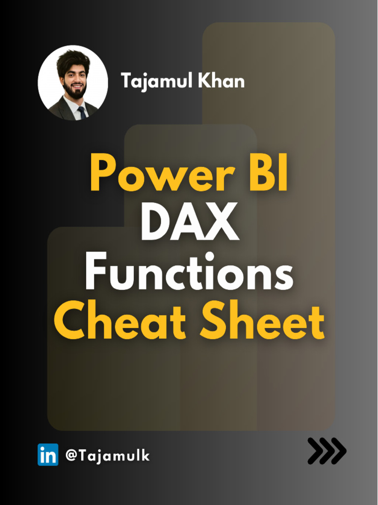 Power BI DAX Functions Cheat Sheet | PDF | Arithmetic Mean | Average
