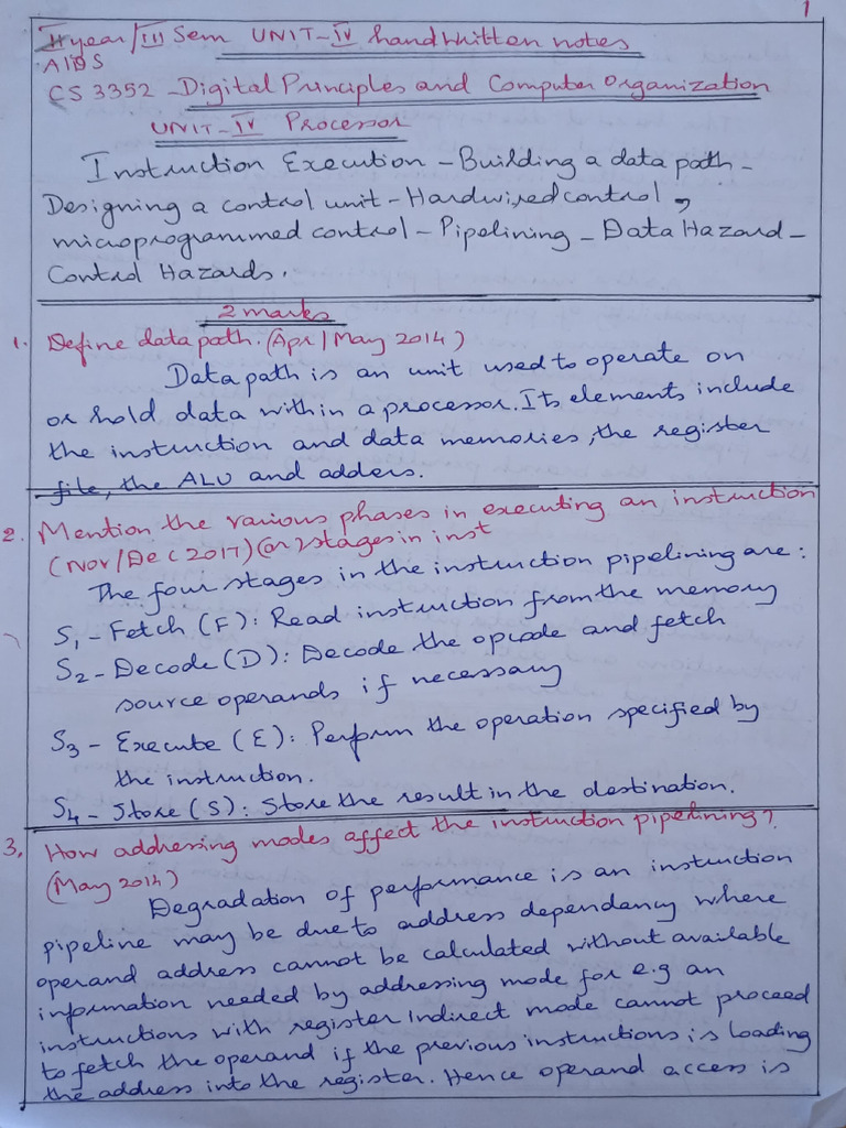 Cs3352 Dpco Unit IV Notes | PDF