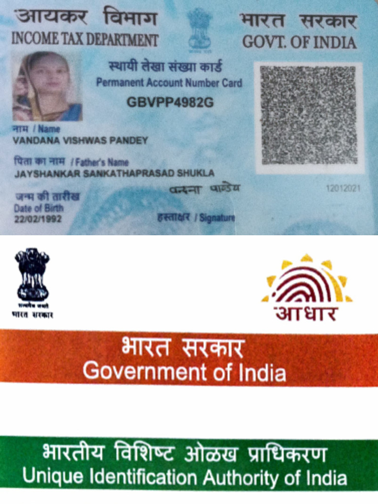 Aadhaar Card for Vandana Pandey | PDF