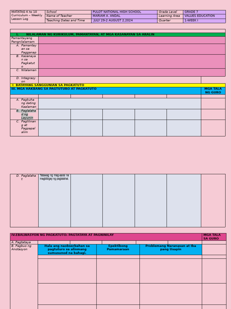 DLL WEEK 3 ESP7 | PDF