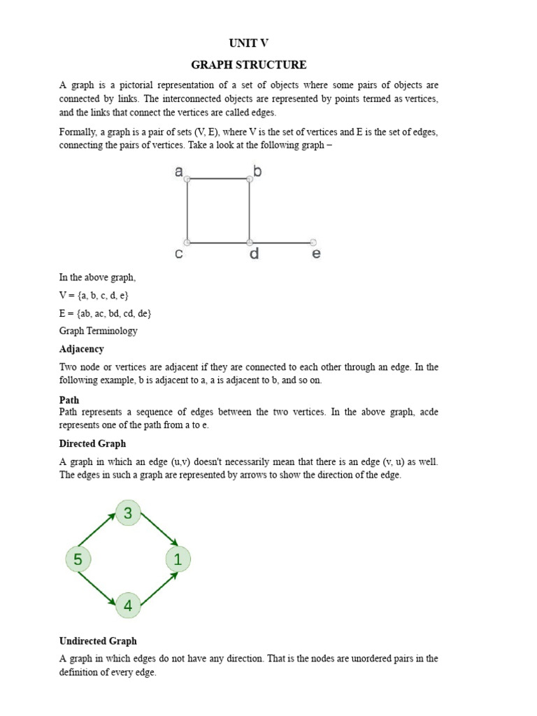 UNIT V | PDF | Vertex (Graph Theory) | Graph Theory