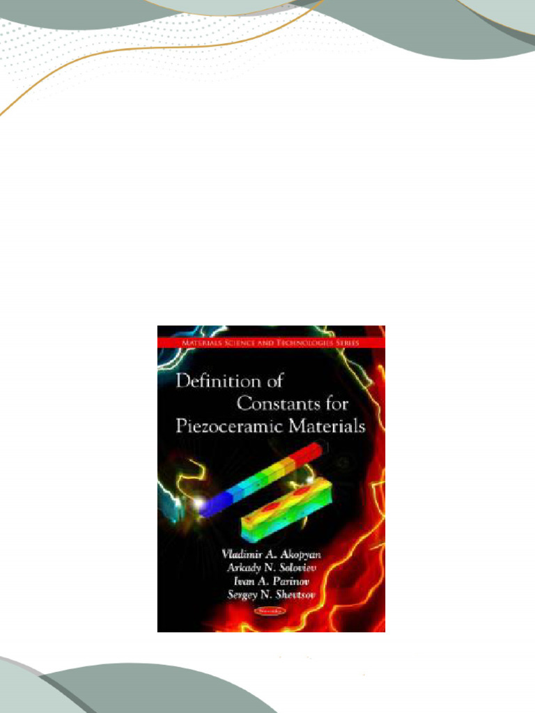 Immediate Download Definition of Constants For Piezoceramic Materials ...
