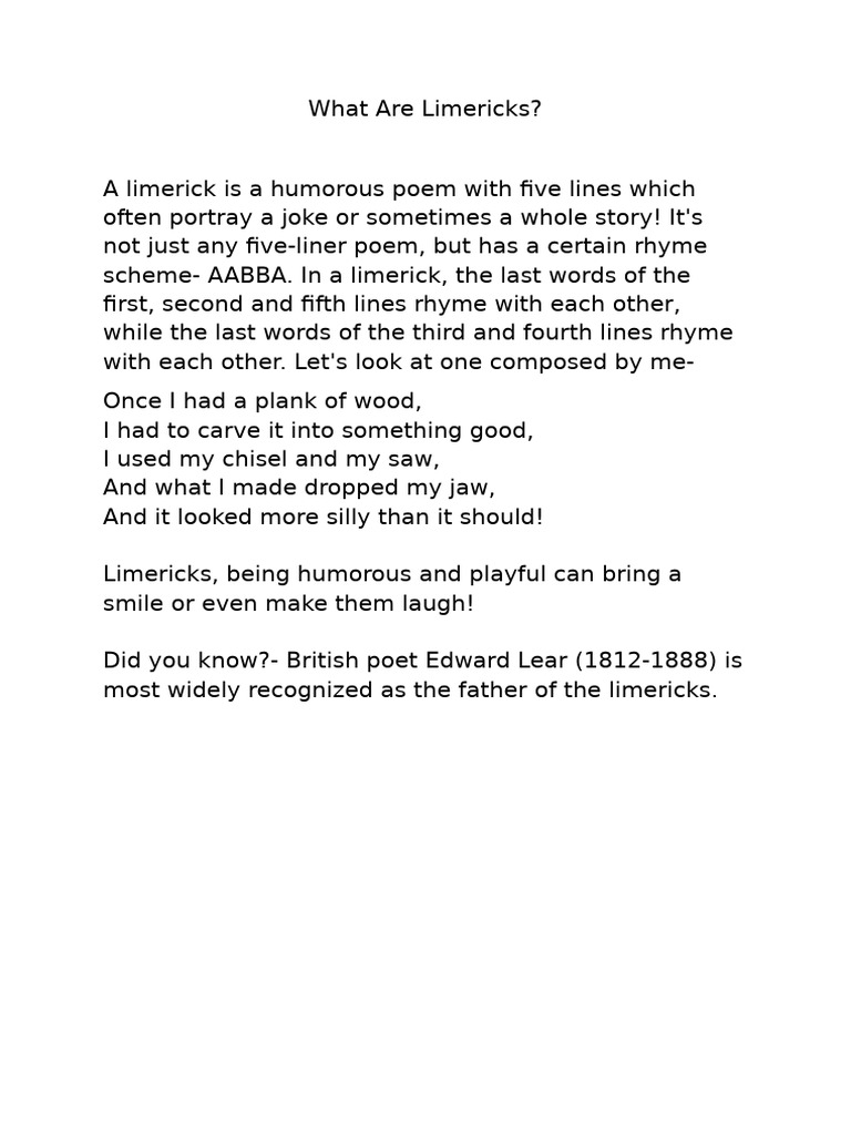 What Are Limericks | PDF