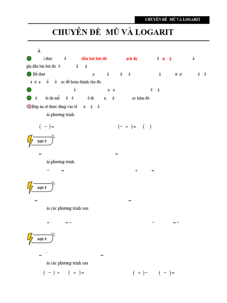 BTVN Mũ Và Loga B3 | PDF