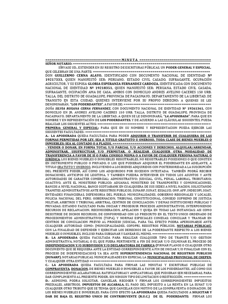 Poder General y Especial Para Todo - Silvia Roxana Cerna Fernandez ...