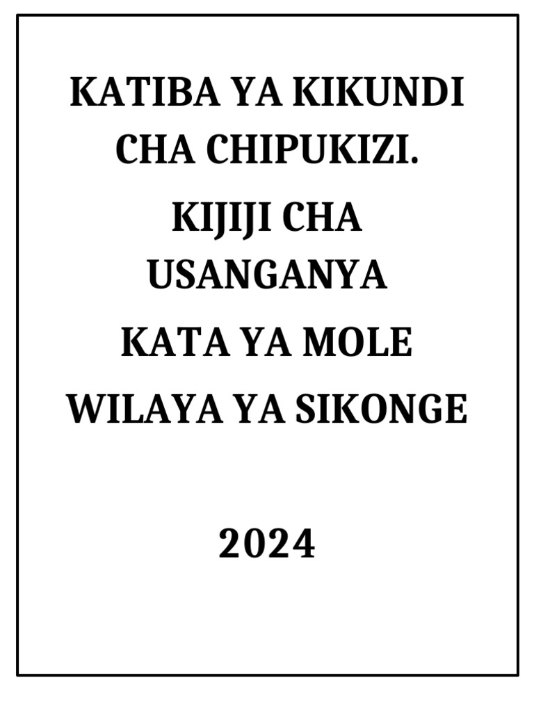 KATIBA YA KIKUNDI CHA CHIPUKIZI | PDF