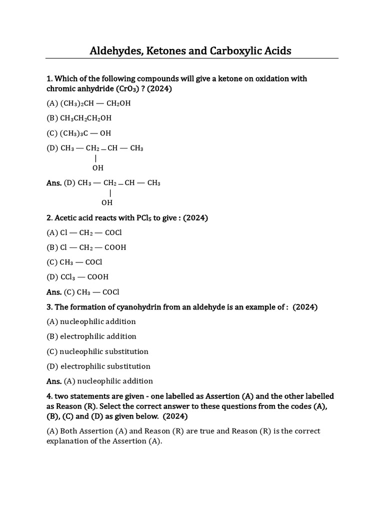 Aldehyde Ketone and Car Boxy Lic Acids | PDF | Physical Sciences | Molecules