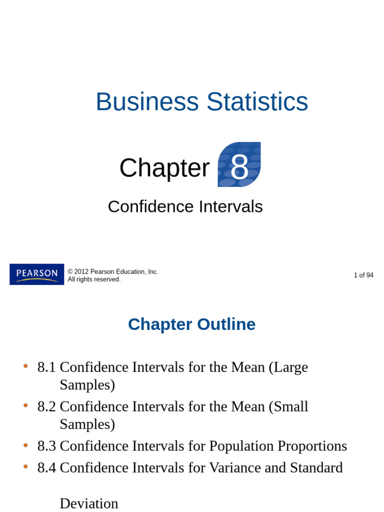 Lecture 8. Confidence Intervals For The Mean | PDF | Estimator | Errors And Residuals