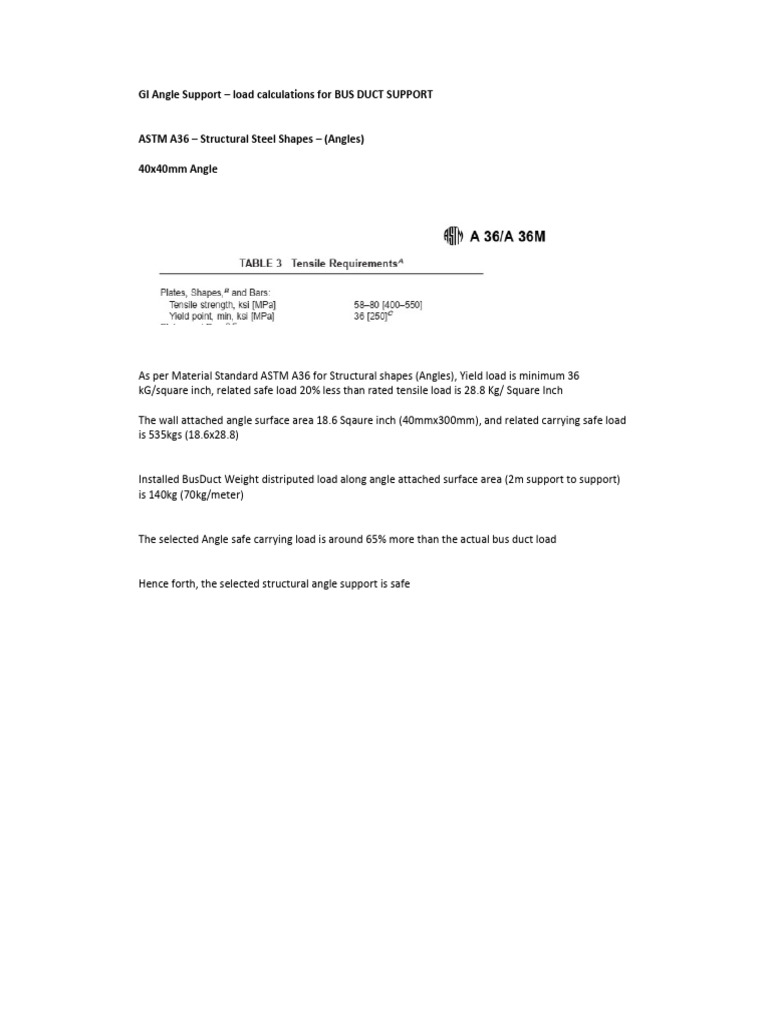 Bus Duct Support Load Calculations | PDF