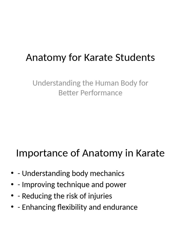 Anatomy for Karate Students | PDF