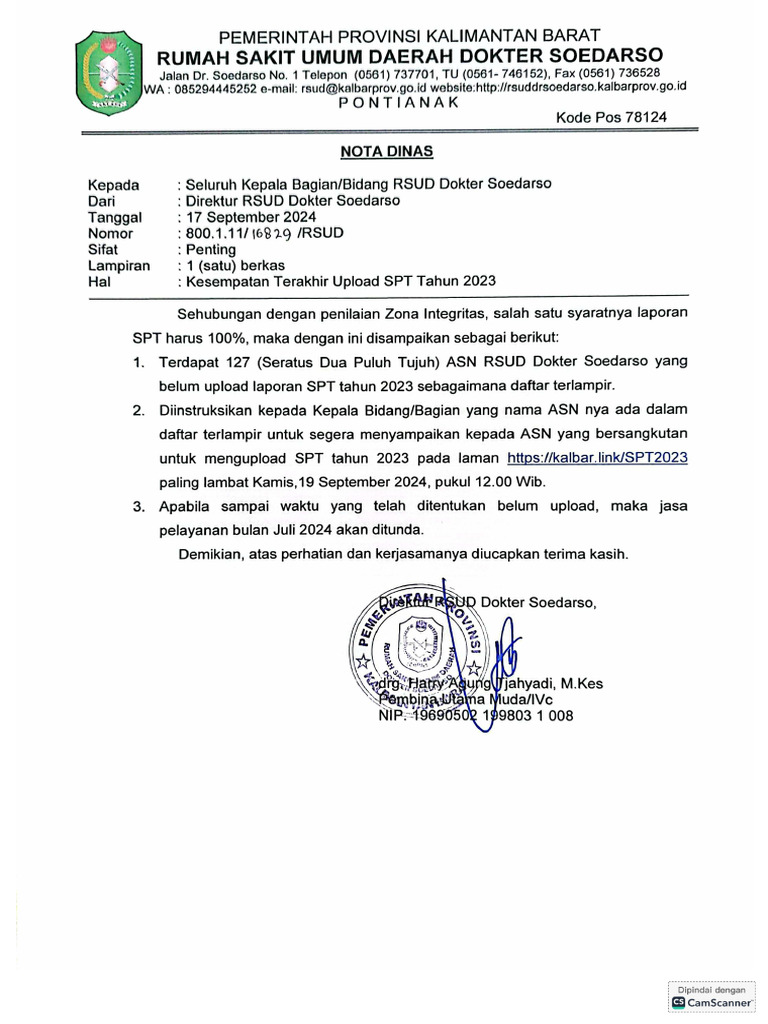 Upload Terakhir SPT 2023 | PDF