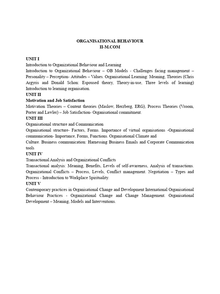 OB | PDF | Organizational Behavior | Motivational
