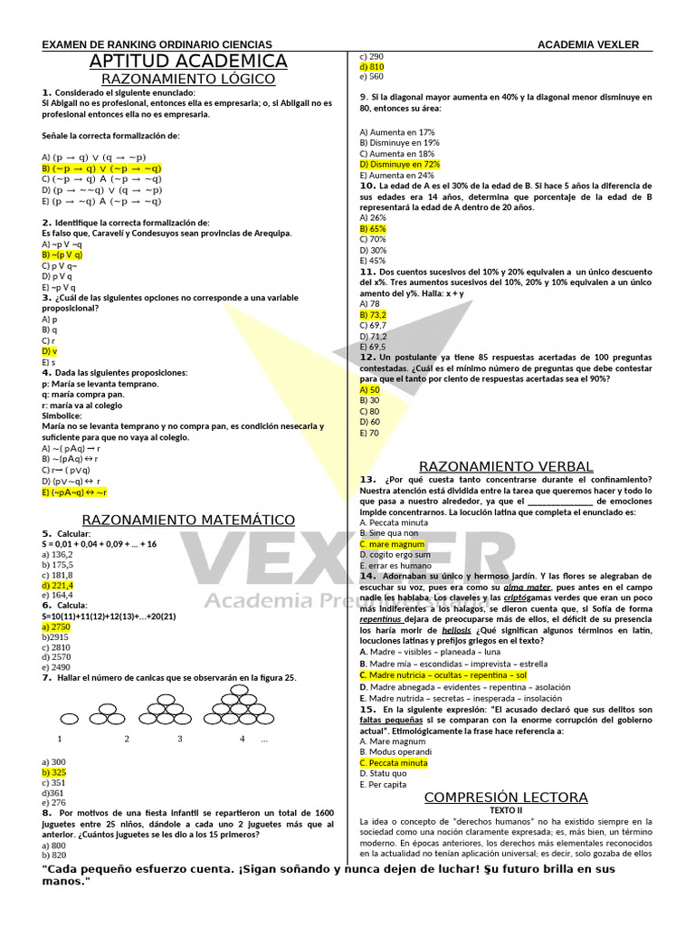 Claves de Examen Ordinario Ciencias | PDF | Derechos humanos | Neutrón