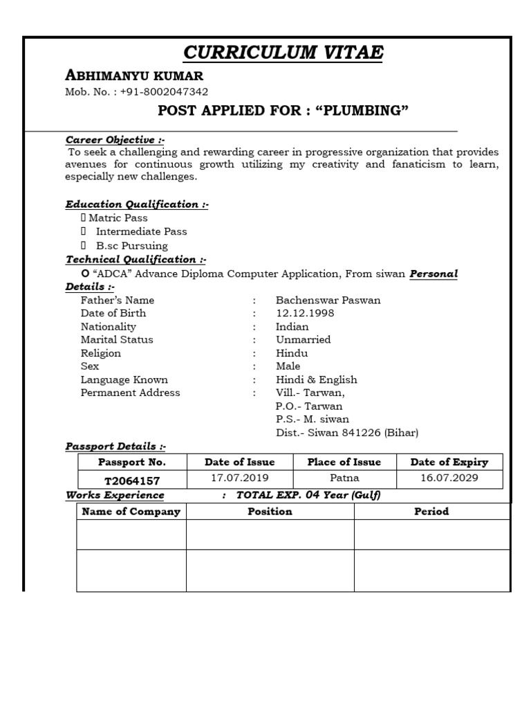 Plumbing BOI Data | PDF