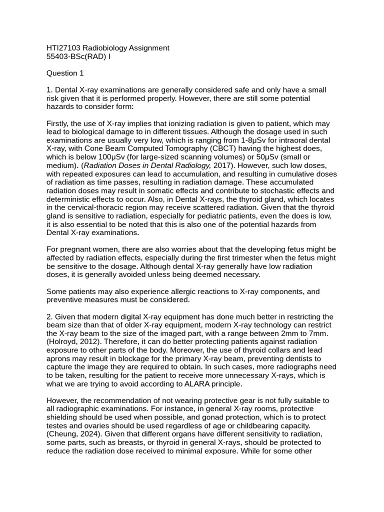 Radiobiology Assignment | PDF | Angiogenesis | Absorbed Dose