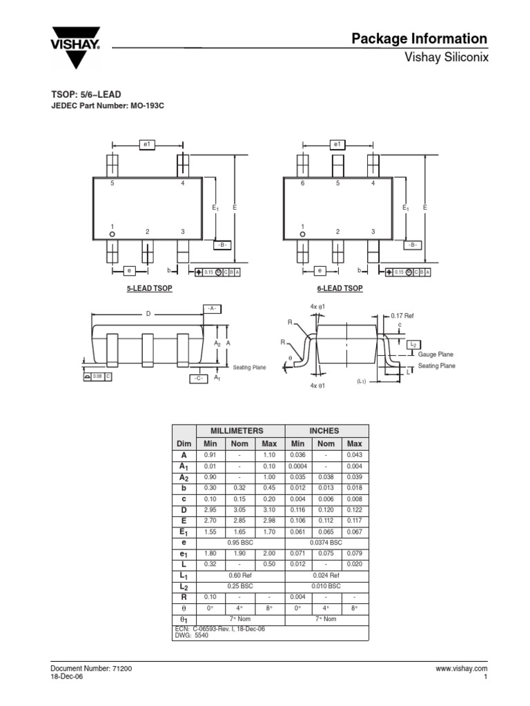 Package Information: Vishay Siliconix | PDF