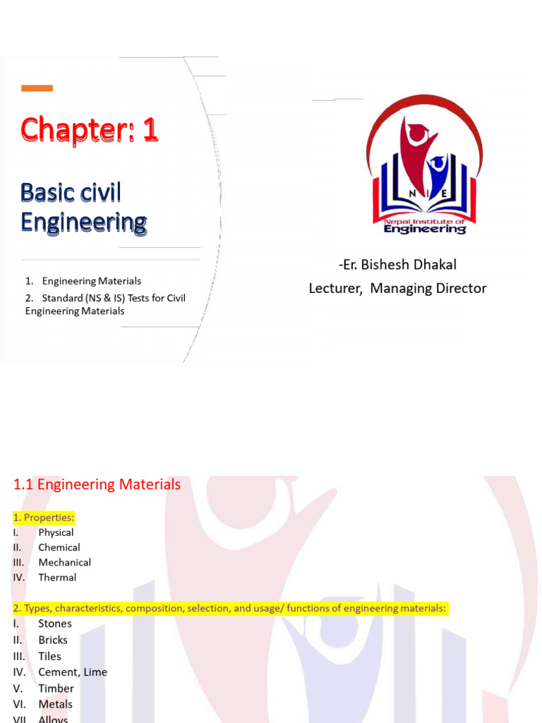 Chapter 1 Day 1 Basic Civil Engineering | PDF | Rock (Geology) | Fracture