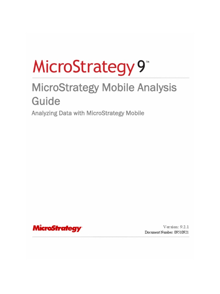 Microstrategy Mobile Analysis Guide | PDF | I Phone | Business Intelligence
