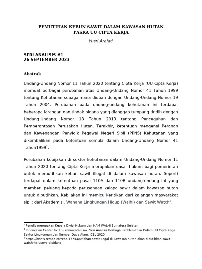 Seri Analisis #1-Yusri Arafat | PDF