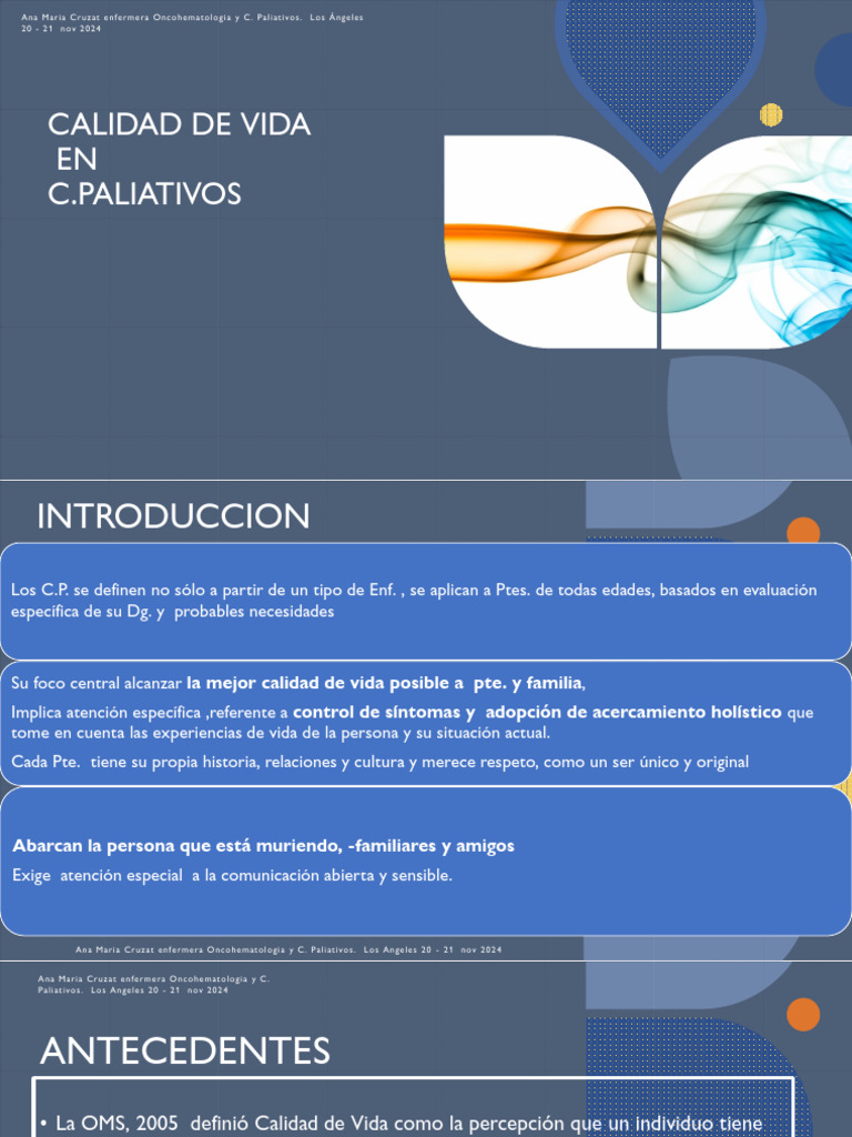 Clase 2. - Calidad de Vida en C.P.U. | PDF | Enfermería | Terapia