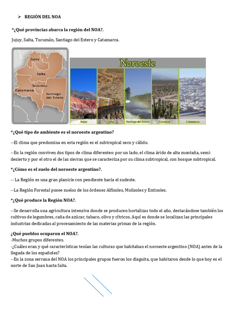 Región Geográfica - EL NOA | PDF