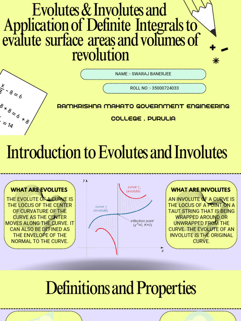 Evolutes and Involutes. Application of Definite Integral | PDF ...