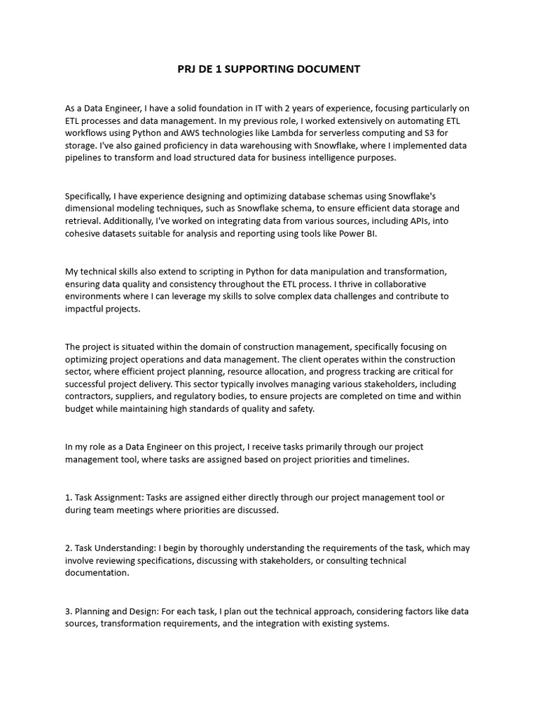 PRJ DE 1 Supporting | PDF | Databases | Data Warehouse