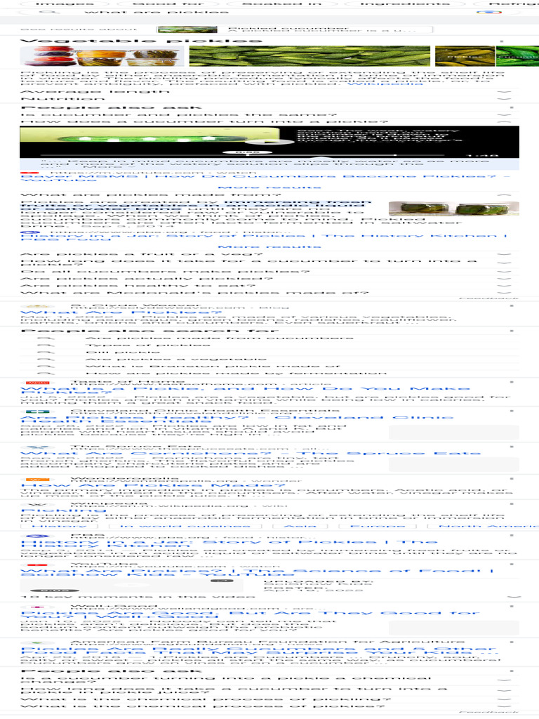 What Are Pickles - Google Search | PDF | Pickling | Pickled Cucumber