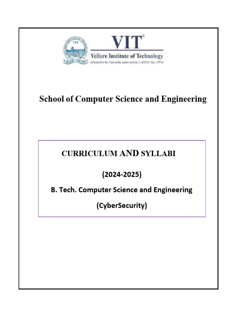 B.tech Cyber Security Curriuclum 2024 2025 CC | PDF | Engineering | Computer Security